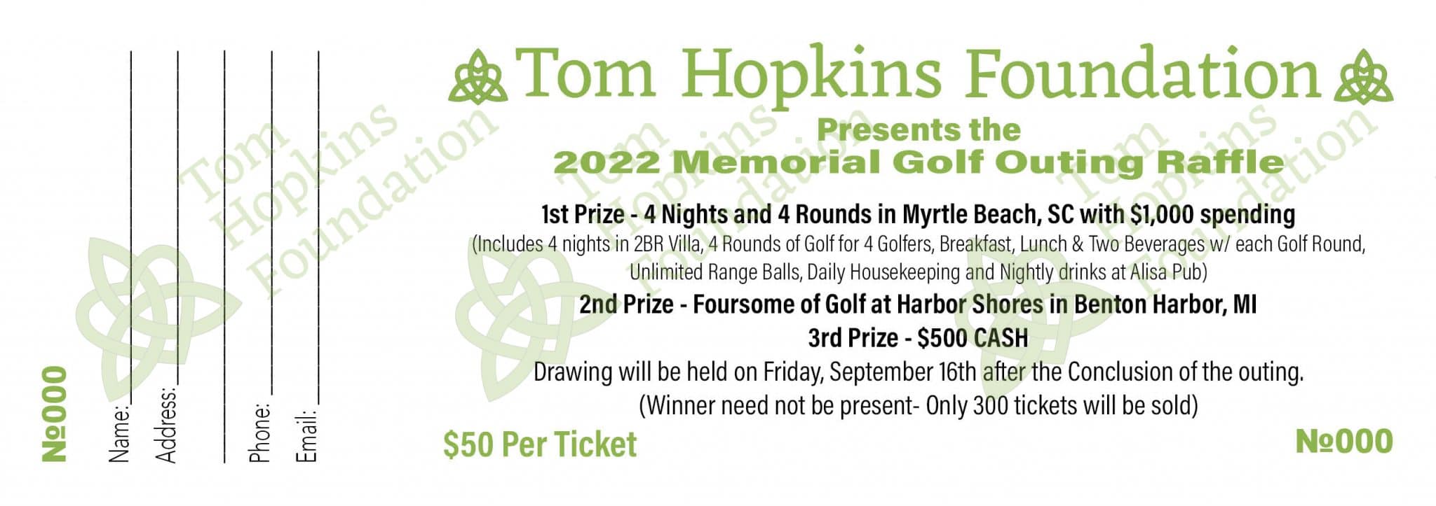 Papa Hops Raffle - Tom Hopkins Foundation
